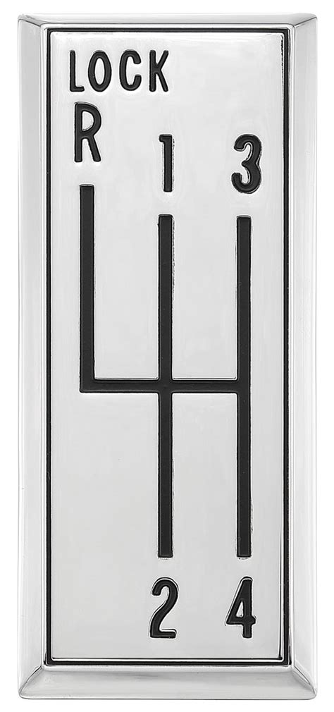 Emblem Console Shift Pattern Plate 64 69 Cutlass W Lock