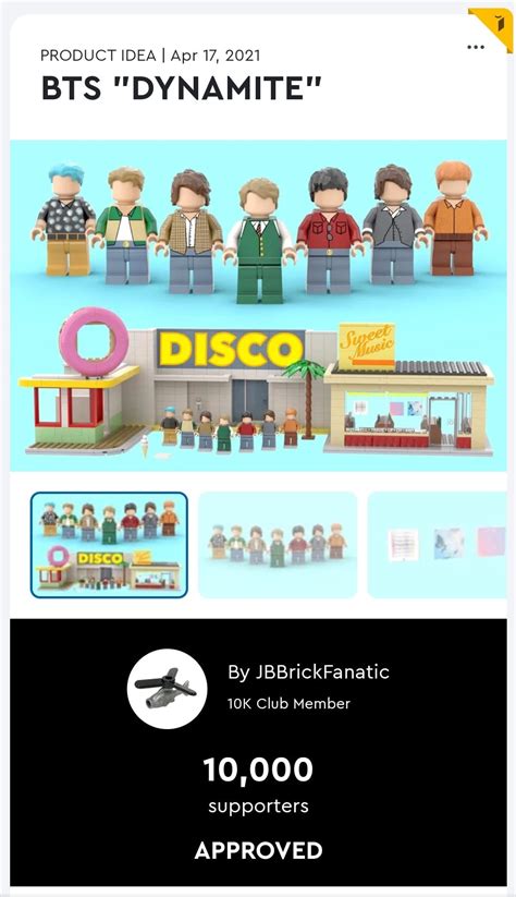 New Lego Ideas Bts Dynamite Set Approved Rlego