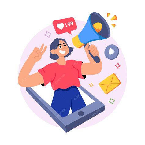 Influencer Marketing Concepts Style Illustrations Vector Marketing Persuade Community Png And