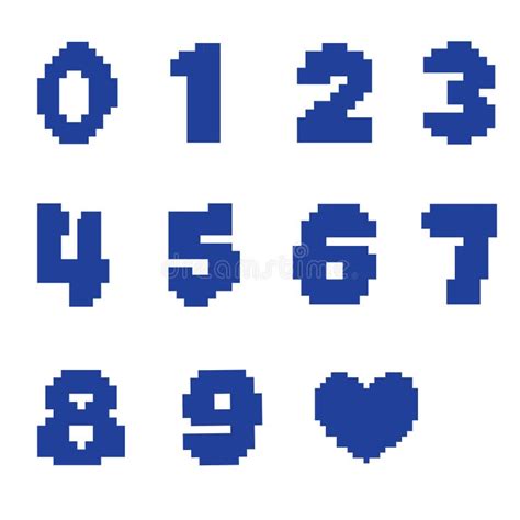 8 Bit Pixel Art Numbers 1 9 In A Sudoku Grid Stock Vector