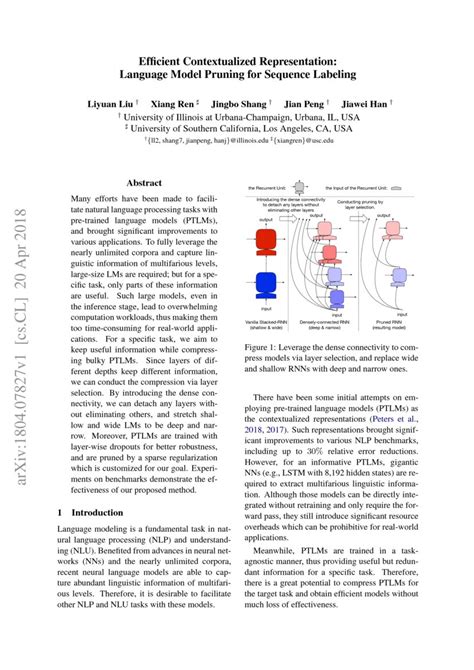 efficient contextualized representation language model pruning for sequence labeling deepai