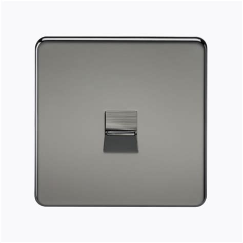 Screwless Telephone Extension Socket Black Nickel Evolution Electronics And Electrical Ltd