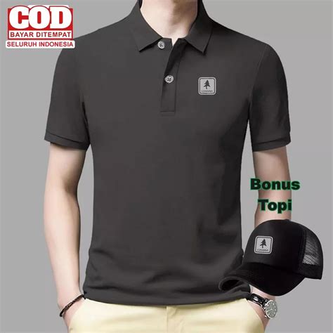 Jual Bonus Topi Baju Kaos Polo Pria Lengan Pendek Polo Logo