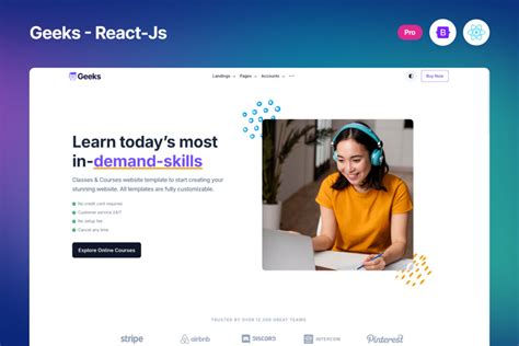 Geeks Modern Elearning React Template Codescandy