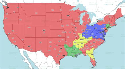 NFL Coverage Map Week 14 TV Schedule For FOX CBS Broadcasts