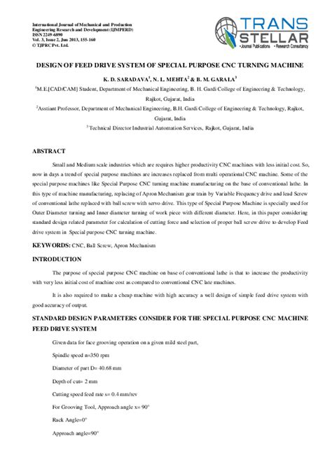 Pdf Design Of Feed Drive System Of Special Purpose Cnc Turning Machine