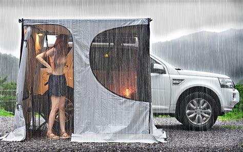 独自在暴雨山顶露营 彻夜大雨中露营 哔哩哔哩