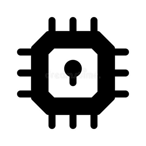 keyhole on processor concept icon of secure processor stock vector