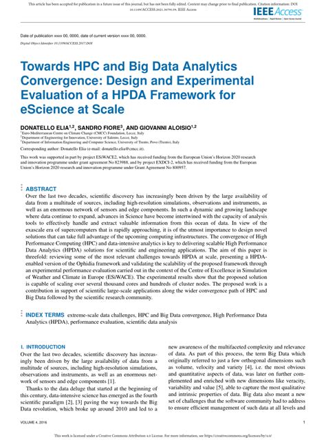 Pdf Towards Hpc And Big Data Analytics Convergence Design And Experimental Evaluation Of A