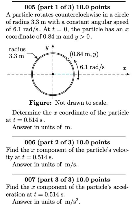 Solved Part Of Points A Particle Rotates Chegg