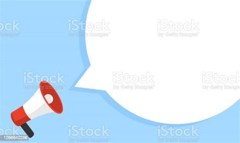 소셜 미디어 마케팅 컨셉을 위한 메가폰 화이트 버블 마케팅을 위한 벡터 발표 구름에 대한 스톡 벡터 아트 및 기타 이미지