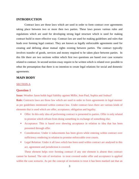 Contract Law Problem Question Desklib