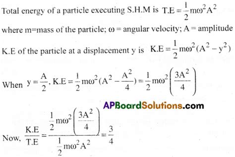 AP Inter 1st Year Physics Important Questions Chapter 8 Oscillations AP Board Solutions
