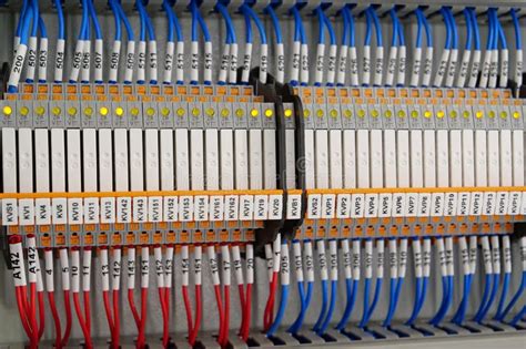 Terminal Blocks In Electrical Cabinet Industrial Electrical Equipment