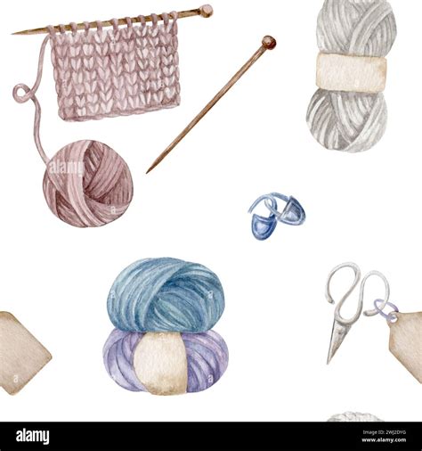 Watercolor Pattern Hand Draw Knitting Ball Of Yarn Stitch Markers