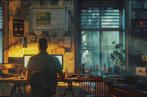 Employee Checking Calendar Premium Ai Generated Image