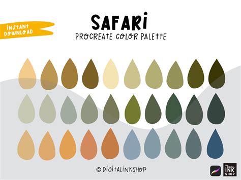 Procreate Color Palette Procreate Color Swatches Safari Theme L Neutral Color Palette L Instant