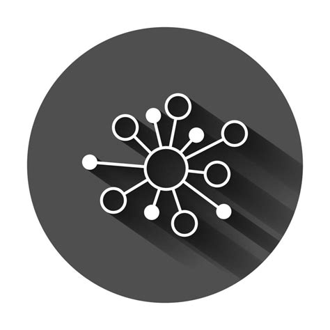 Hub Network Connection Sign Icon In Flat Style Dna Molecule Vector