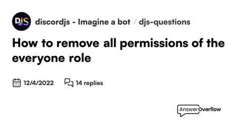 How To Remove All Permissions Of The Everyone Role Discordjs Imagine An App