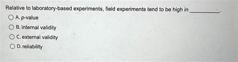 Solved Relative To Laboratory Based Experiments Field