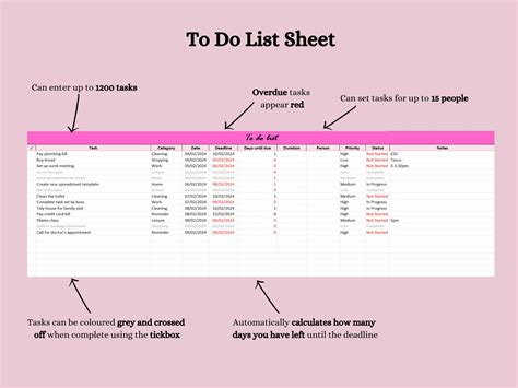 To Do List Excel Template Digital Daily And Weekly Schedule Planner Checklist Task Tracker