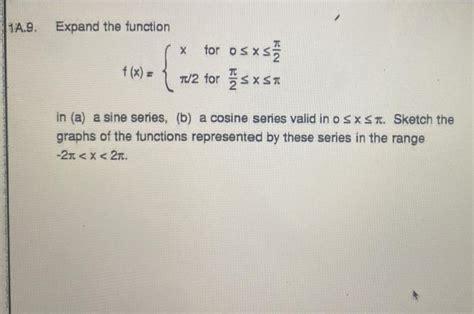 Solved 12 9 Expand the function х for osxs TU 2 for sxst Chegg com