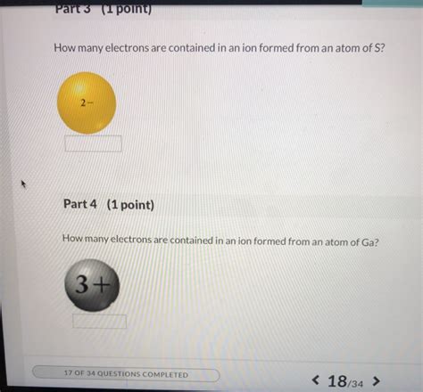Solved Given The Ion Of A Specific Atom Identify The Number Chegg Com