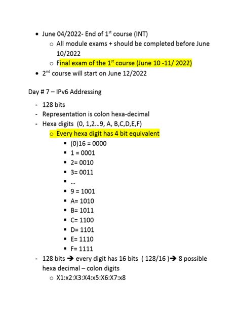 Day7 Ipv6 Addressing Lecture Notes Pdf I Pv6 Internet Protocols