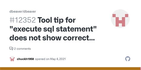 Tool Tip For Execute Sql Statement Does Not Show Correct Key Binding