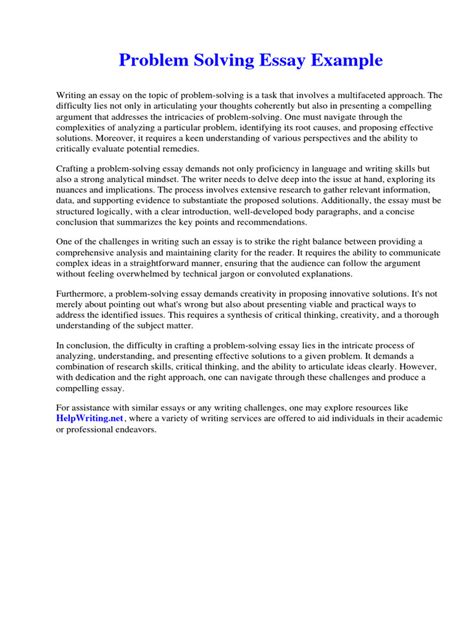 Problem Solving Essay Example Download Free Pdf Epilepsy Essays