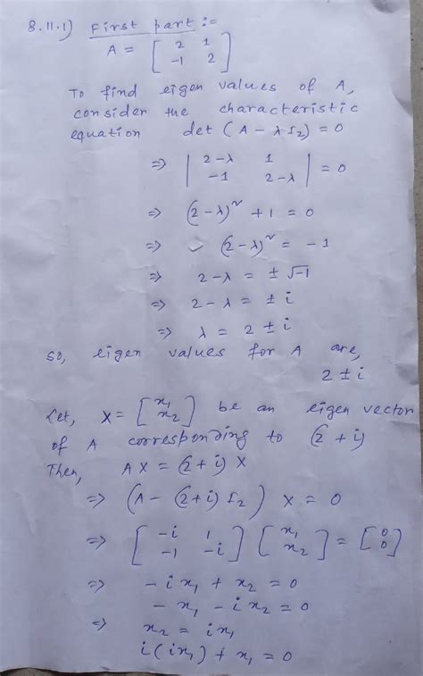 Answered Exercise 8111 Find The Real Or Complex Eigenvalues And Eigenvectors Of The
