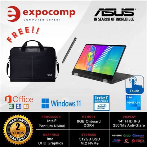 Jual Asus Vivobook Go Flip Tp Ka Vips Blue N Di Seller Expocomp Official Store