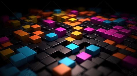 생생한 3d 렌더링 어두운 배경에 여러 가지 둥근 여러 색상의 사각형 색상 배경 구분 배경 3d 색상 배경 이미지 Hd