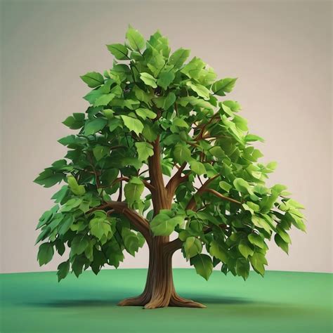 Premium Photo A Drawing Of A Tree With A Green Background Ai Generated