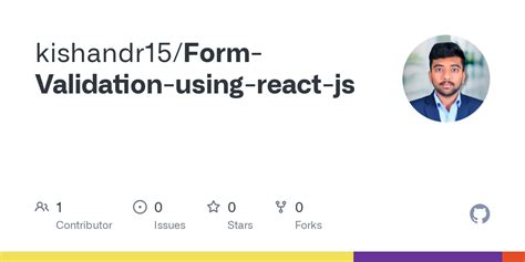 Github Kishandr15form Validation Using React Js