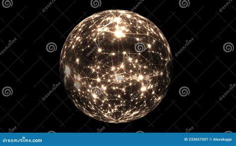 Abstract Plexus Technology Science On Rotating Sphere Concept Stock Illustration Illustration
