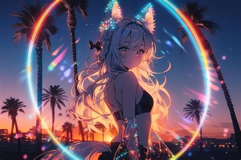 Chica Anime Con Un Coraz N En El Pelo Foto Premium