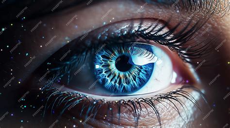 Premium Ai Image Close Up View Of Beautiful Blue Female Eye