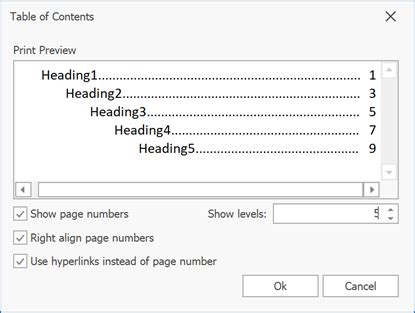 Table Of Contents Dialog Winforms Controls Devexpress Documentation