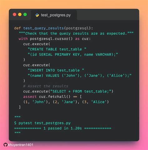 Khuyen Tran On Linkedin Testing Python Database Postgresql