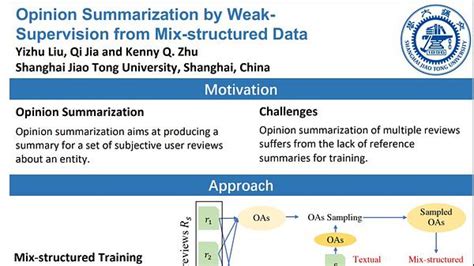 Underline Opinion Summarization By Weak Supervision From Mix Structured Data