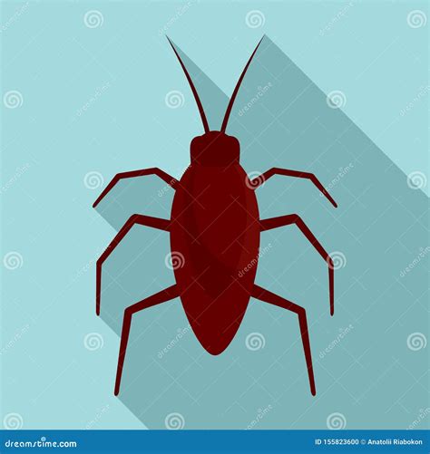 Cockroach Bug Icon Flat Style Stock Vector Illustration Of Disgust Crawling 155823600