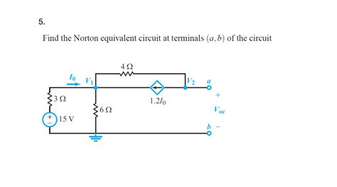 Solved Find The Norton Equivalent Circuit At Terminals A B