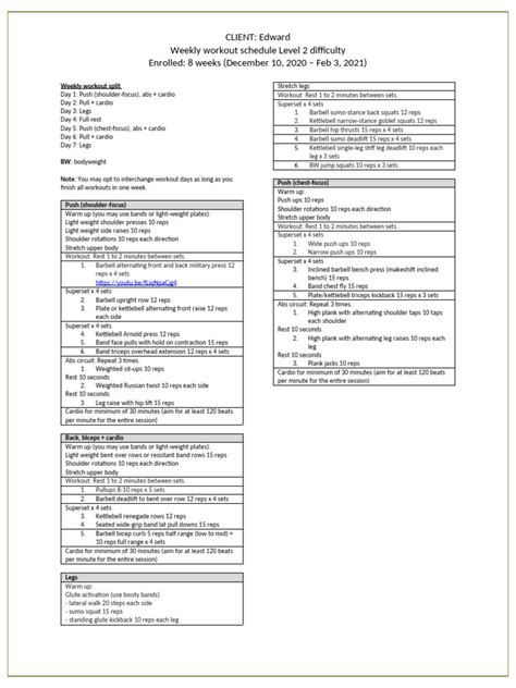 level 2 difficulty pdf kettlebell weight