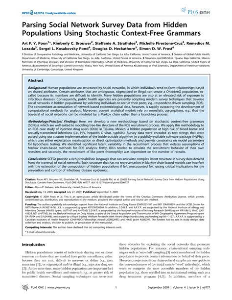 Pdf Parsing Social Network Survey Data From Hidden Populations Using Stochastic Context Free
