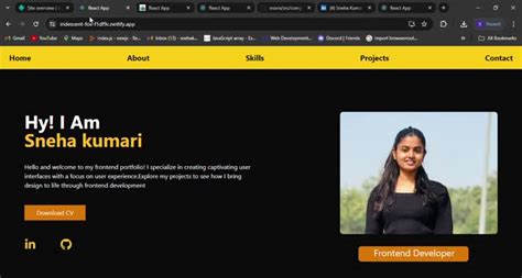 Launching My React Portfolio With Tailwind Css Sneha Kumari Posted On The Topic Linkedin