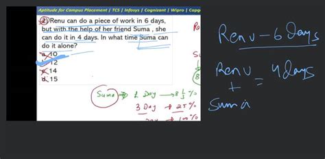 Aptitude For Campus Placement Tcs Infosys Cognizant Wipro Capg