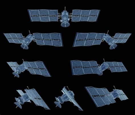 Vector Set Communications Satellite Earth Orbit Space Technology Future Stock Vector By