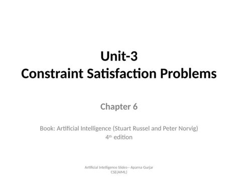 Ai Unit 3ch 6csp Constraint Satisfaction Problempptx