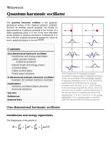 Quantum Harmonic Oscillator Pdf Phonon Hamiltonian Quantum